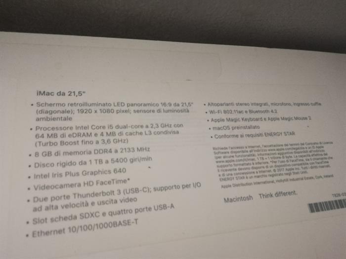 IMAC 2.3 GHZ DUALCORE 15 2018