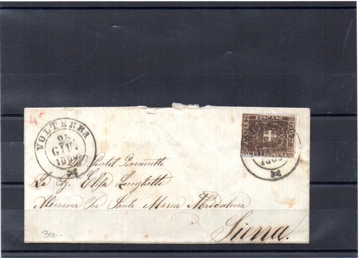 STORIA POSTALE ANTICHI STATI 10 C. TOSCANA SU BUSTA