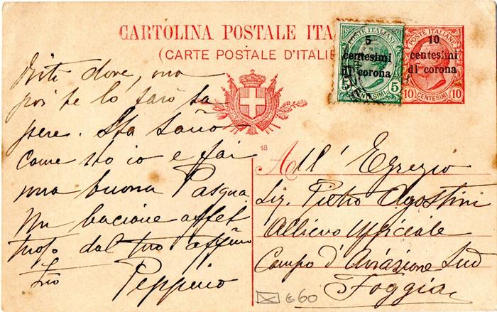 STORIA POSTALE TRENTO E TRIESTE 1919